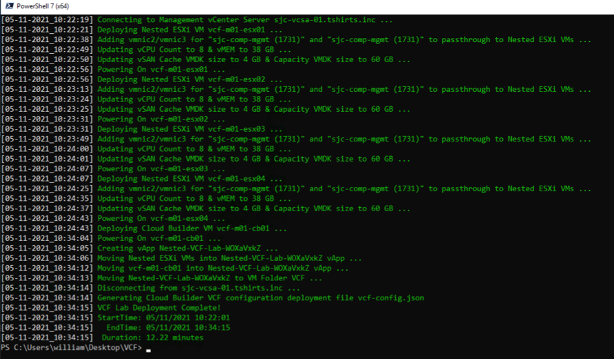 Automated Lab Deployment Script for VMware Cloud Foundation (VCF) 4.2